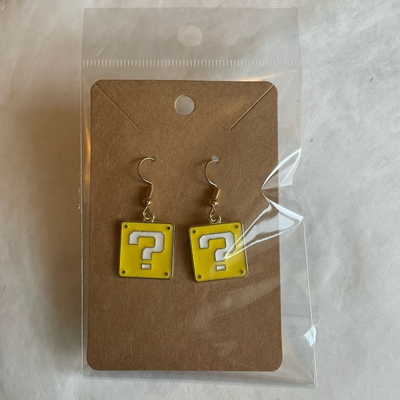 Jewelry | Super Mario Brothers Coin Box J Hook Earrings Video Game ...
